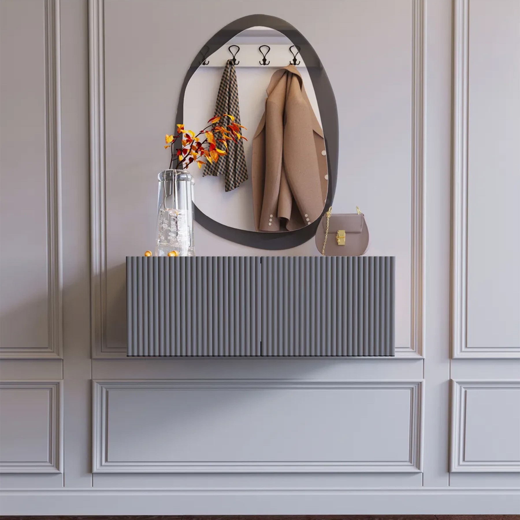 Noveluxe Anthracite Line 80 CM Antrasit Dresuar, MDF